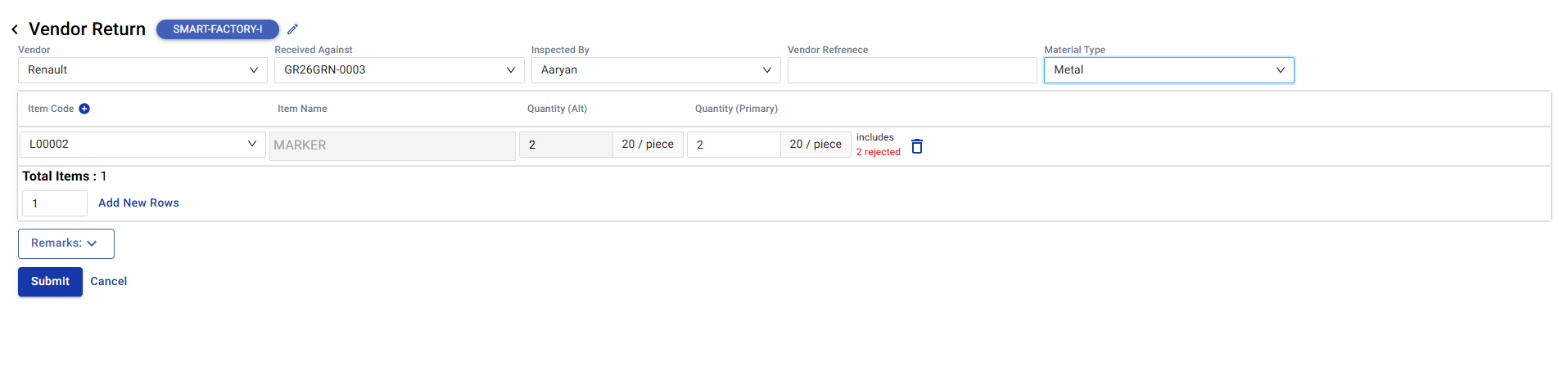How to Create a Vendor Return